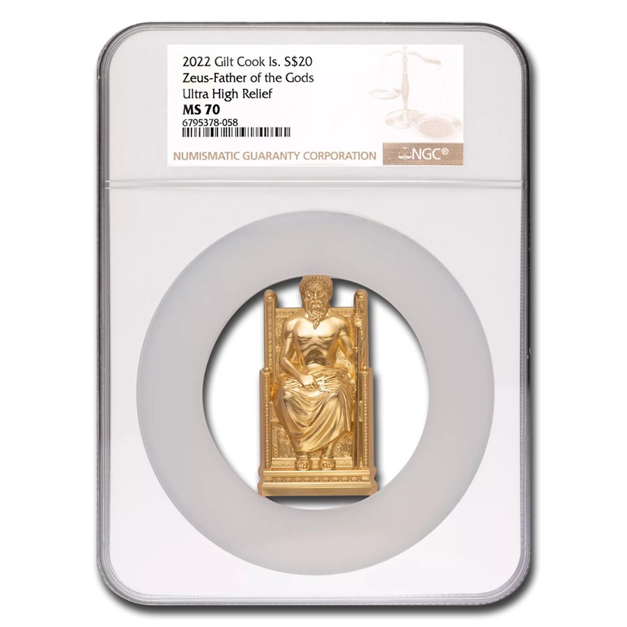 2022 Cook Islands 3 oz Silver Zeus - Father of the Gods MS-70 NGC