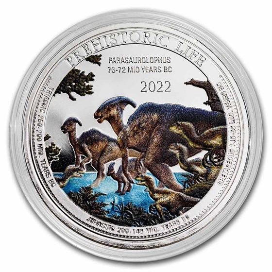 Buy 2022 Congo 1 oz Silver Parasaurolophus Colorized | APMEX
