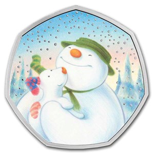 Buy 2022 GB 50p Silver Colorized The Snowman and Snowdog PF | APMEX