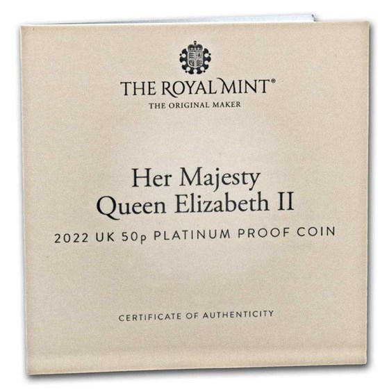 Buy 2022 GB Platinum 50p Her Majesty Queen Elizabeth Proof | APMEX