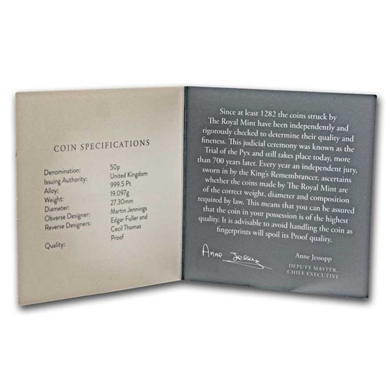 Buy 2022 GB Platinum 50p Her Majesty Queen Elizabeth Proof | APMEX