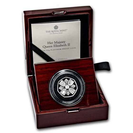 Buy 2022 GB Platinum 50p Her Majesty Queen Elizabeth Proof | APMEX