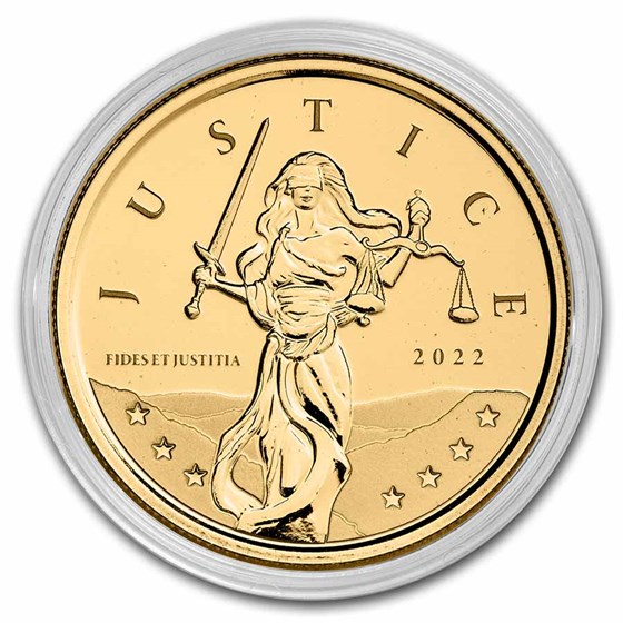 Buy 2022 Gibraltar 1 oz Gold Lady Justice BU | APMEX