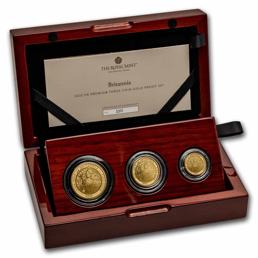 Buy 2022 Great Britain 3-Coin Gold Britannia Proof Set | APMEX