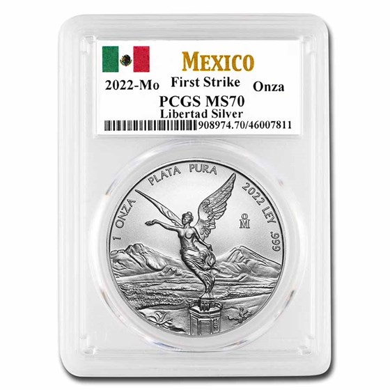 Buy 2022 Mexico 1 oz Silver Libertad MS-70 PCGS (First Strike) | APMEX