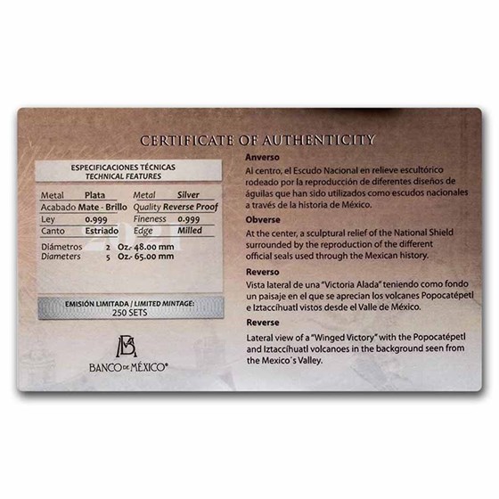 Buy 2022 Mexico 2-Coin Silver 2 oz & 5 oz Reverse Proof Set | APMEX