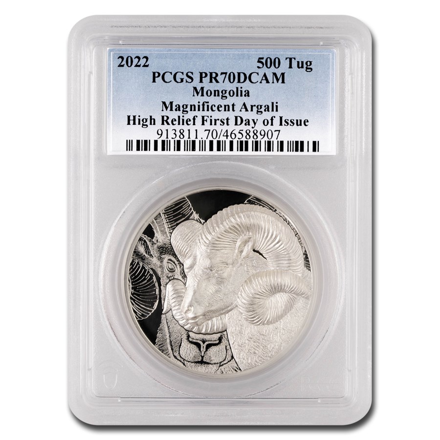 Buy 2022 Mongolia 1 oz Silver Magnificent Argali Ram PR-70 PCGS (FDI ...