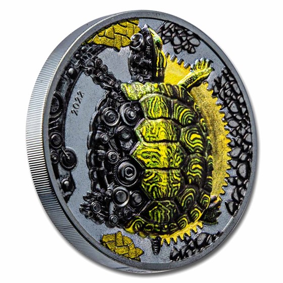 Buy 2022 Mongolia 3 oz Silver Clockwork Evolution: Mechanical Turtle | APMEX