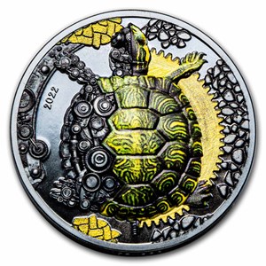 Buy 2022 Mongolia 3 oz Silver Clockwork Evolution: Mechanical Turtle ...