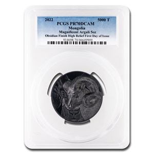 Buy 2022 Mongolia 5 oz Silver Black Argali Ram PR-70 DCAM PCGS (FDI ...