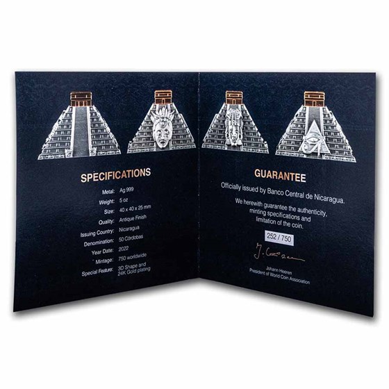 Buy 2022 Nicaragua 5 oz Silver Mayan Pyramid Shaped Coin | APMEX