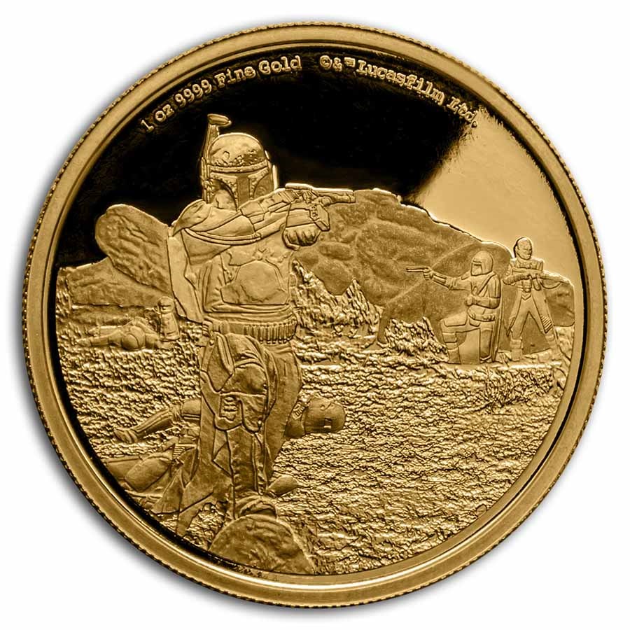 Buy 2022 1 oz Gold Mandalorian Boba Fett Box & COA | APMEX