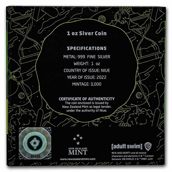 Buy 2022 Niue 1 oz Silver $2 Rick and Morty Coin | APMEX