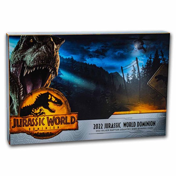 Buy 2022 2 oz Silver $5 Jurassic World Raptor Coin | APMEX