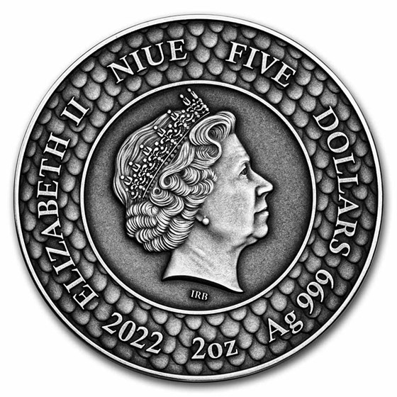 Buy 2022 Niue 2 oz Silver Antique Divine Pearls: Pearl and Dragon | APMEX Buy 2022 Niue 2 oz Silver Antique Divine Pearls: Pearl and Dragon | APMEX