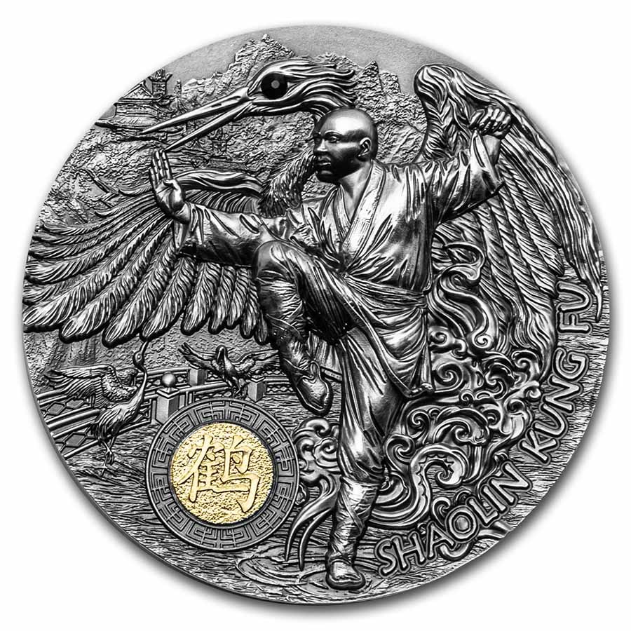 Buy 2022 Niue 2 oz Silver Antique Shaolin Kung Fu Crane | APMEX