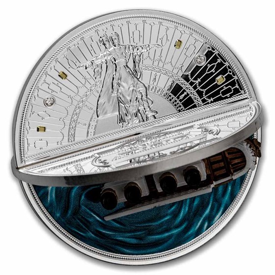 Buy 2022 Niue 2 oz Silver Sinking of the Titanic 3D Shape Coin | APMEX