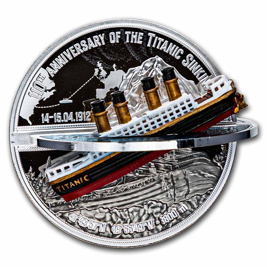 Buy 2022 Niue 2 oz Silver Sinking of the Titanic 3D Shape Coin | APMEX