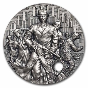 2022 Niue 2 oz Silver The Gangsters: John Dillinger (No CoA)