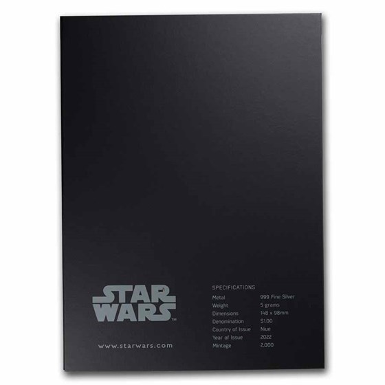 Buy 2022 Niue 5 gram Silver $1 Star Wars Season's Greetings Foil Note ...