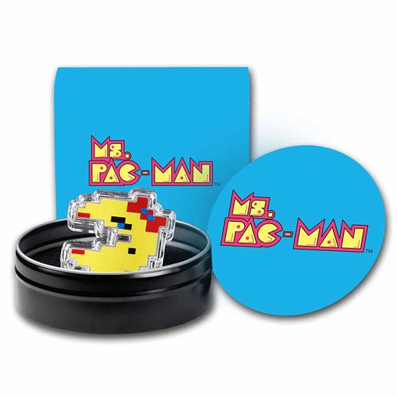 Buy 2022 1 oz Silver $2 Ms PAC-MAN Shaped Coin | APMEX