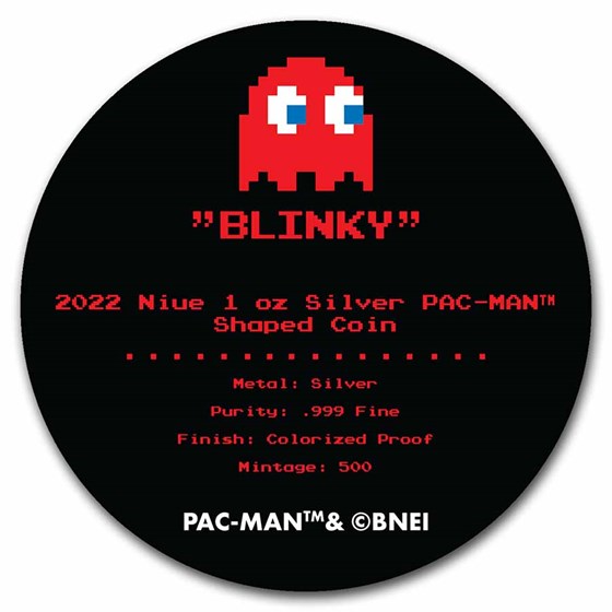 Buy 2022 1 oz Silver PAC-MAN BLINKY GHOST Color Coin | APMEX
