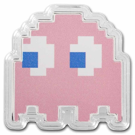 Buy 1 oz Silver PAC-MAN GHOST PINKY Coin Colorized | APMEX