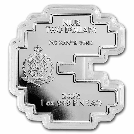 Buy 2022 Niue Colorized 1 oz Silver $2 PAC-MAN™ Shaped Coin | APMEX