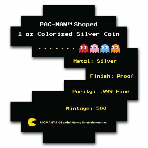Buy 2022 Niue Colorized 1 oz Silver $2 PAC-MAN™ Shaped Coin | APMEX