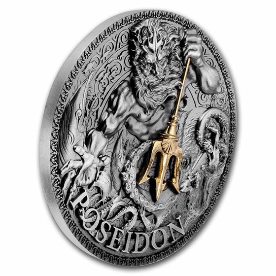 Buy 2022 Republic of Cameroon 3 oz Silver Greek Mythology; Poseidon | APMEX
