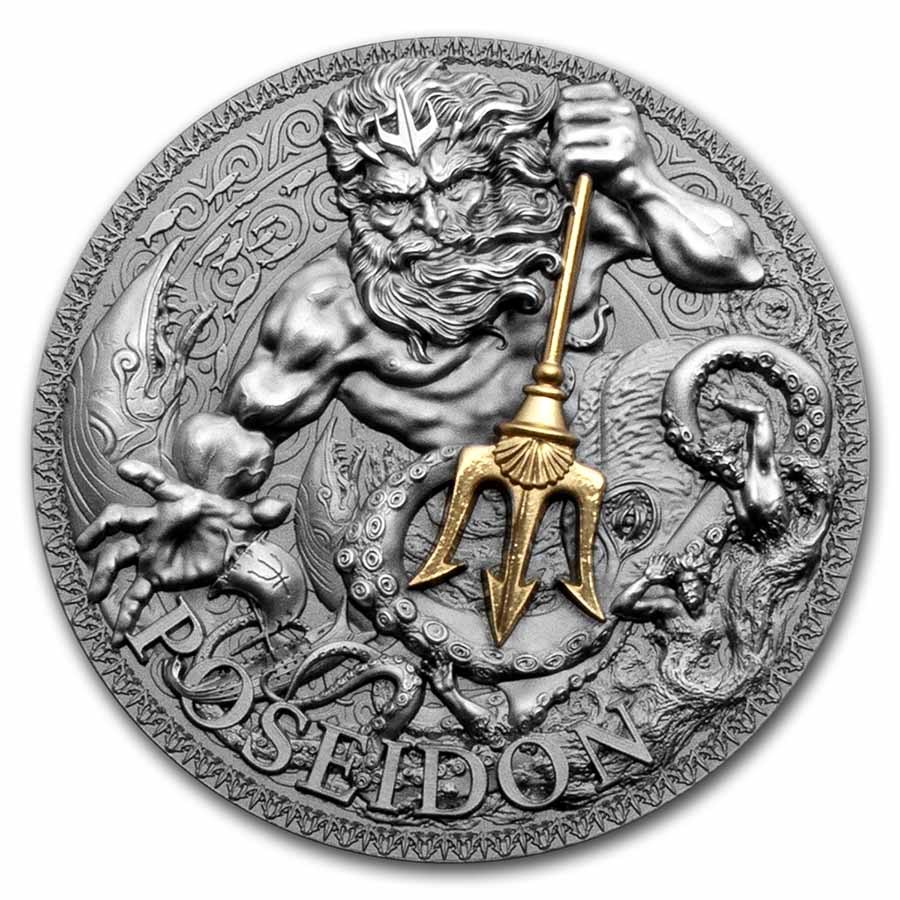 Buy 2022 Republic of Cameroon 3 oz Silver Greek Mythology; Poseidon | APMEX