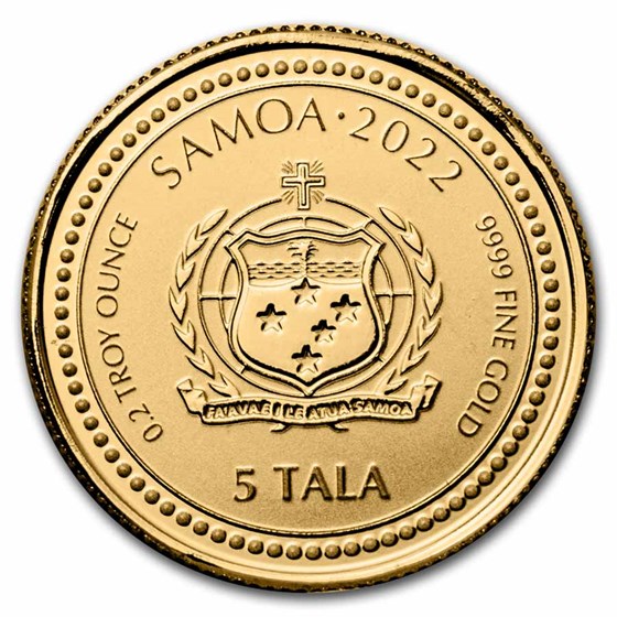 Buy 2022 Samoa 1/5 oz Gold 5 Tala Light of Christ BU | APMEX