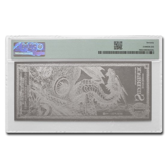 Buy 2022 Silverbacks Silver Dragons Silver Note MS-70* PMG (Purple) | APMEX