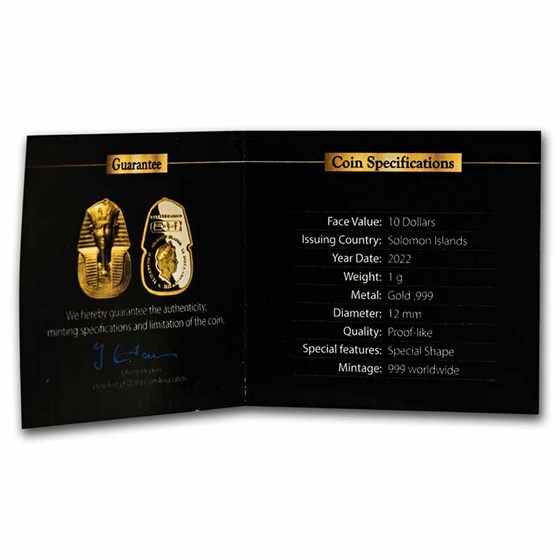 Buy 2022 SB 1 gm Au Mask of Tutankhamun Shaped Coin | APMEX
