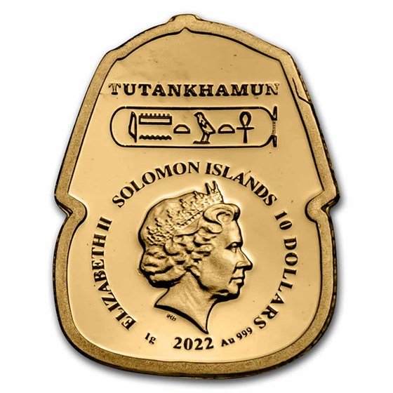 Buy 2022 SB 1 gm Au Mask of Tutankhamun Shaped Coin | APMEX