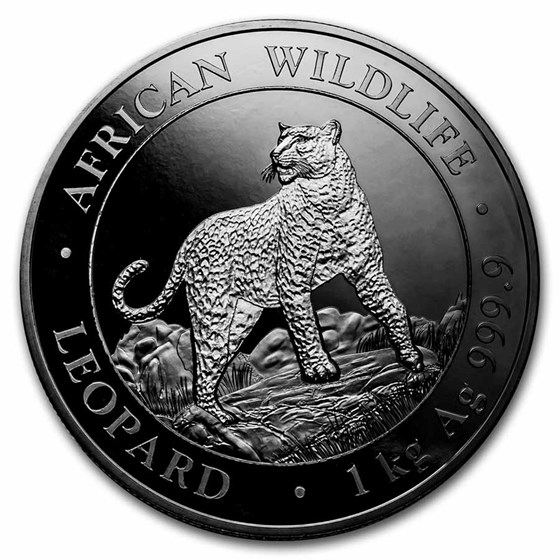 Buy 2022 Somalia 1 kilo Silver Black Premium Edition Leopard BU | APMEX