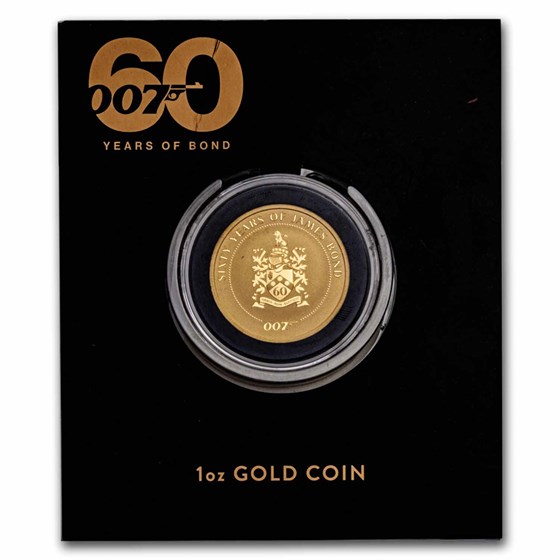 2022 Tuvalu 1 oz Gold James Bond 60 Years of Bond Coin in Assay