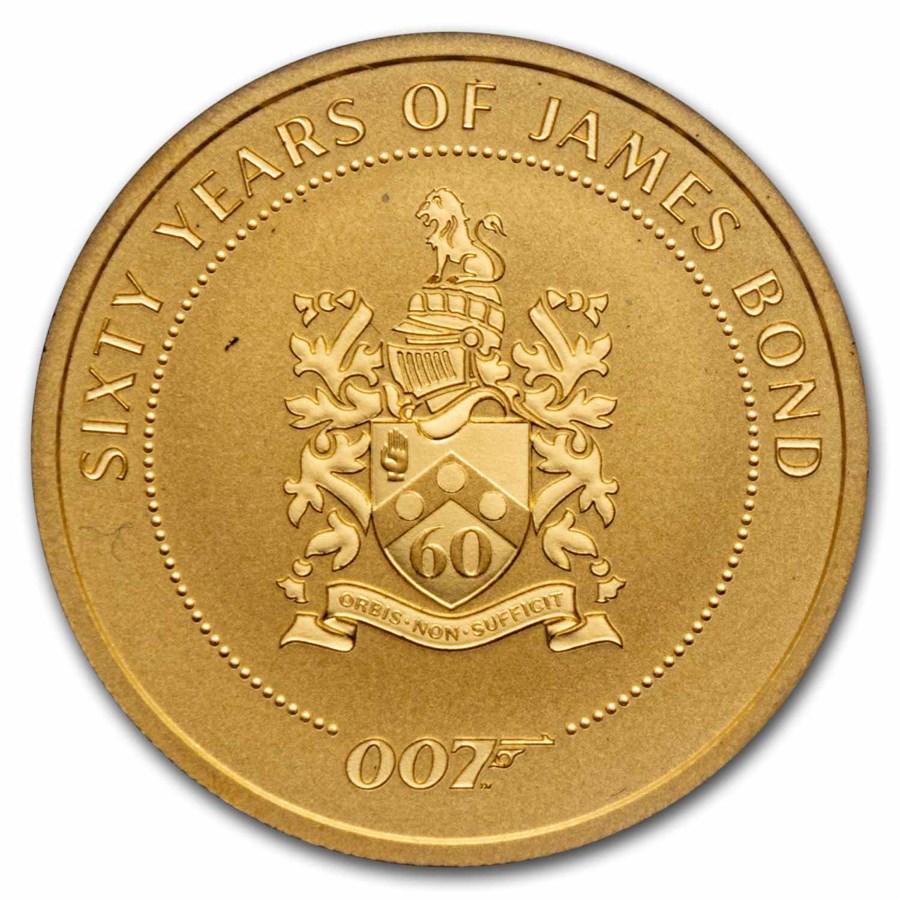 2022 Tuvalu 1 oz Gold James Bond 60 Years of Bond Coin in Assay