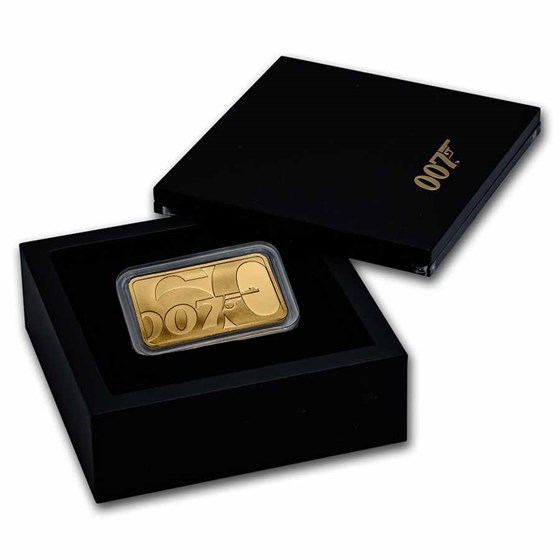 Buy 2022 TV 1 oz Gold James Bond 60th Anniv Rect | APMEX