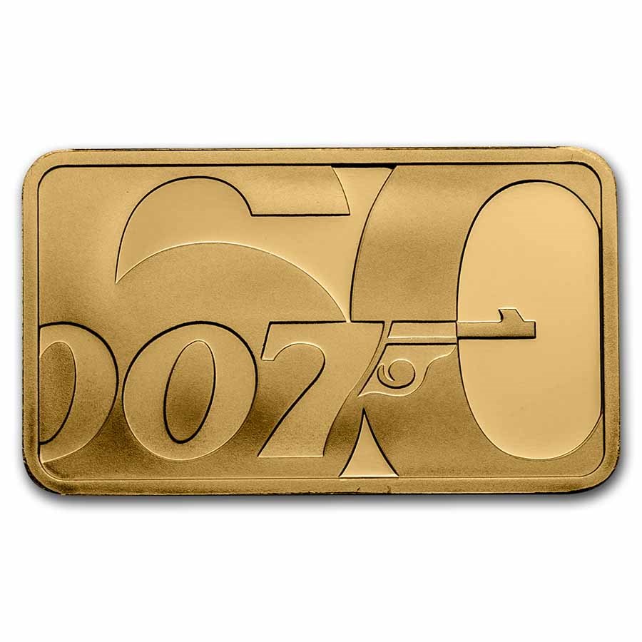 Buy 2022 TV 1 oz Gold James Bond 60th Anniv Rect | APMEX
