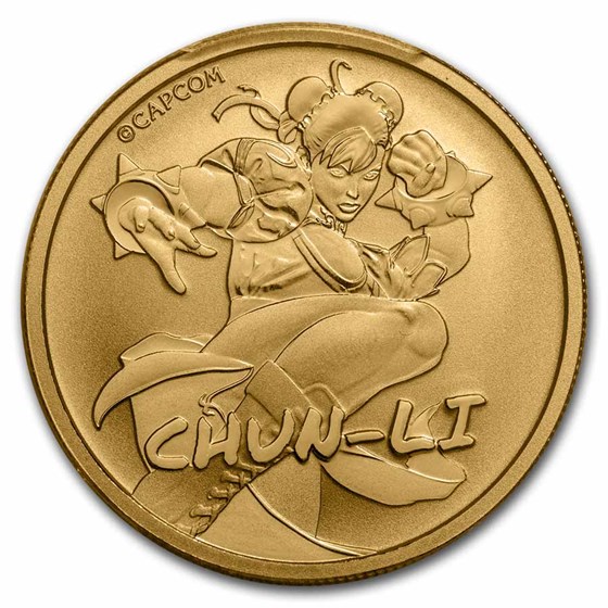 Buy 2022 Tuvalu 1 oz Gold Street Fighter: Chun Li MS-70 PCGS | APMEX
