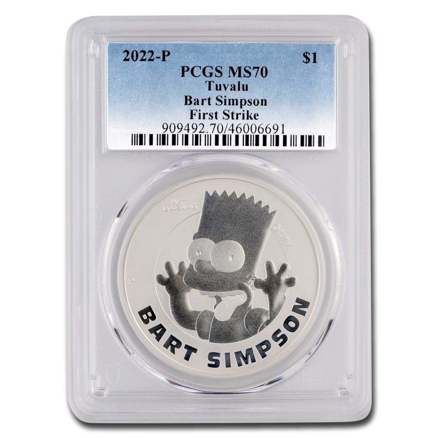Buy 2022 Tuvalu 1 oz Silver The Simpsons: Bart Simpson MS-70 PCGS FS ...