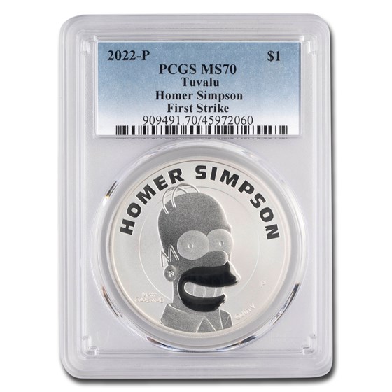 Buy 2022 Tuvalu 1 oz Silver The Simpsons: Homer Simpson MS-70 PCGS FS ...