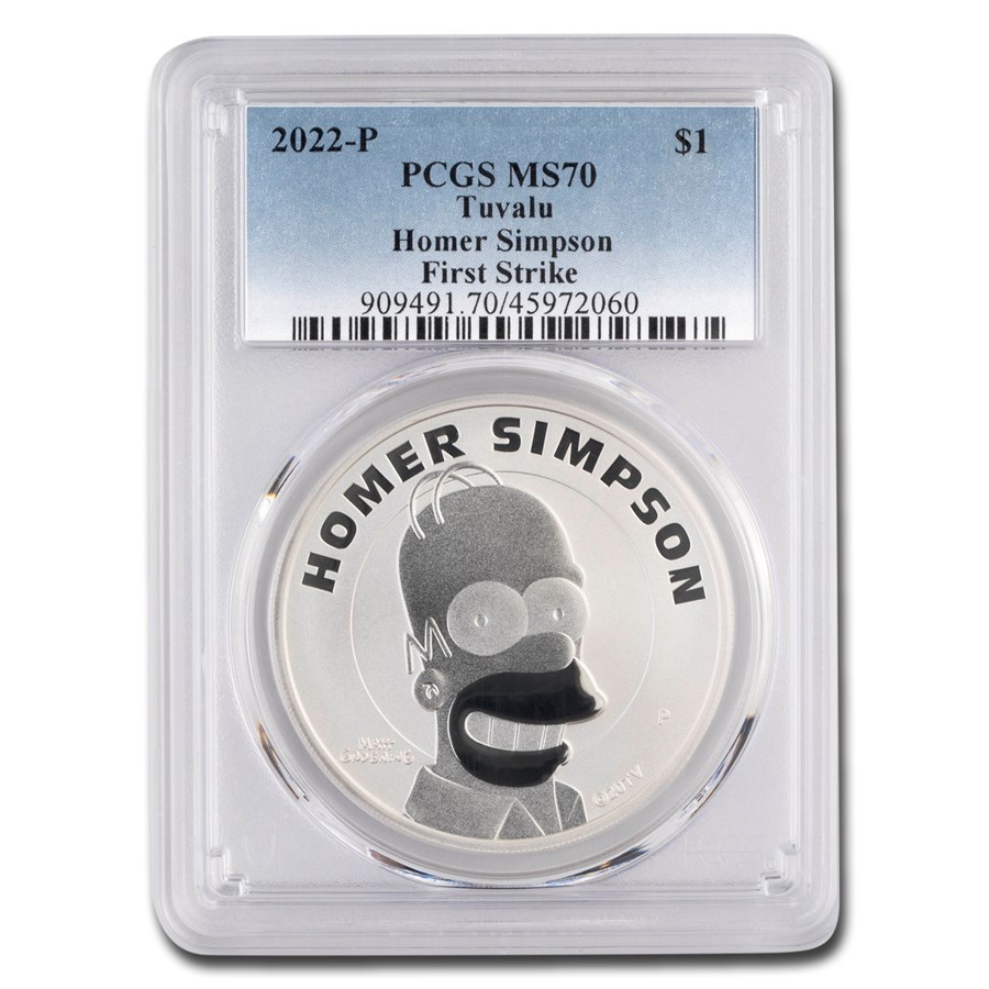 Buy 2022 Tuvalu 1 oz Silver The Simpsons: Homer Simpson MS-70 PCGS FS ...