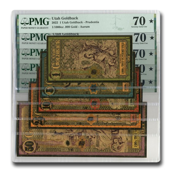 Buy 2022 Utah Goldback 5 Note Set (1-50) PMG-70 | APMEX