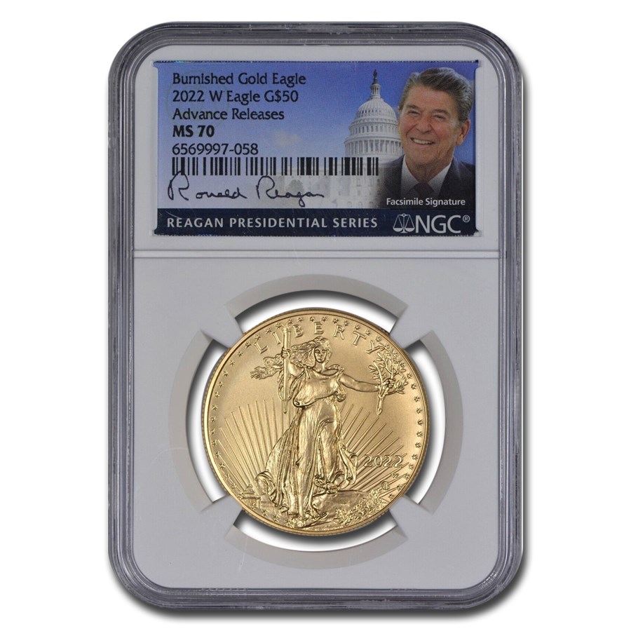 Buy 2022-W 1 oz Burnished Gold Eagle MS-70 NGC (Advanced Release) | APMEX