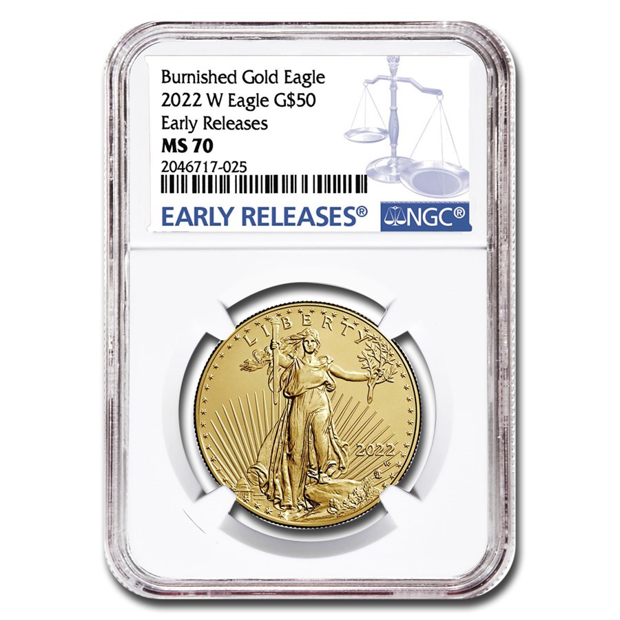Buy 2022 W 1 oz Burnished Gold Eagle MS-70 NGC | APMEX