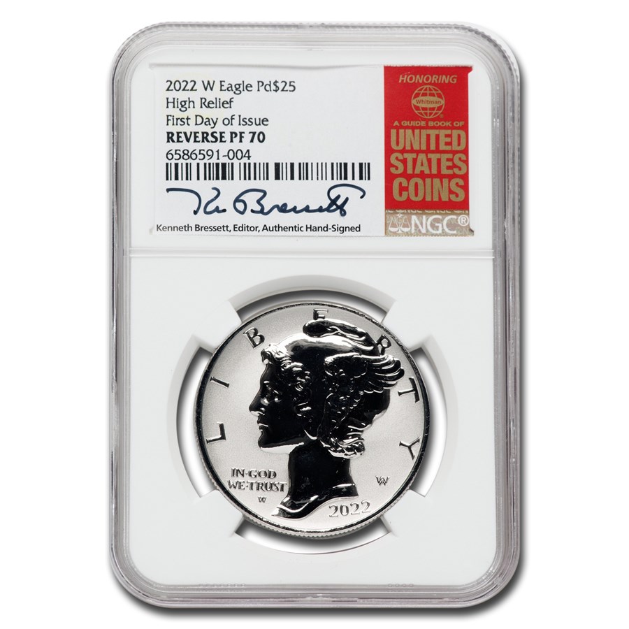 Buy 2022-W 1 oz Rev. Proof Palladium Eagle PF-70 NGC (FDI,Bressett) | APMEX