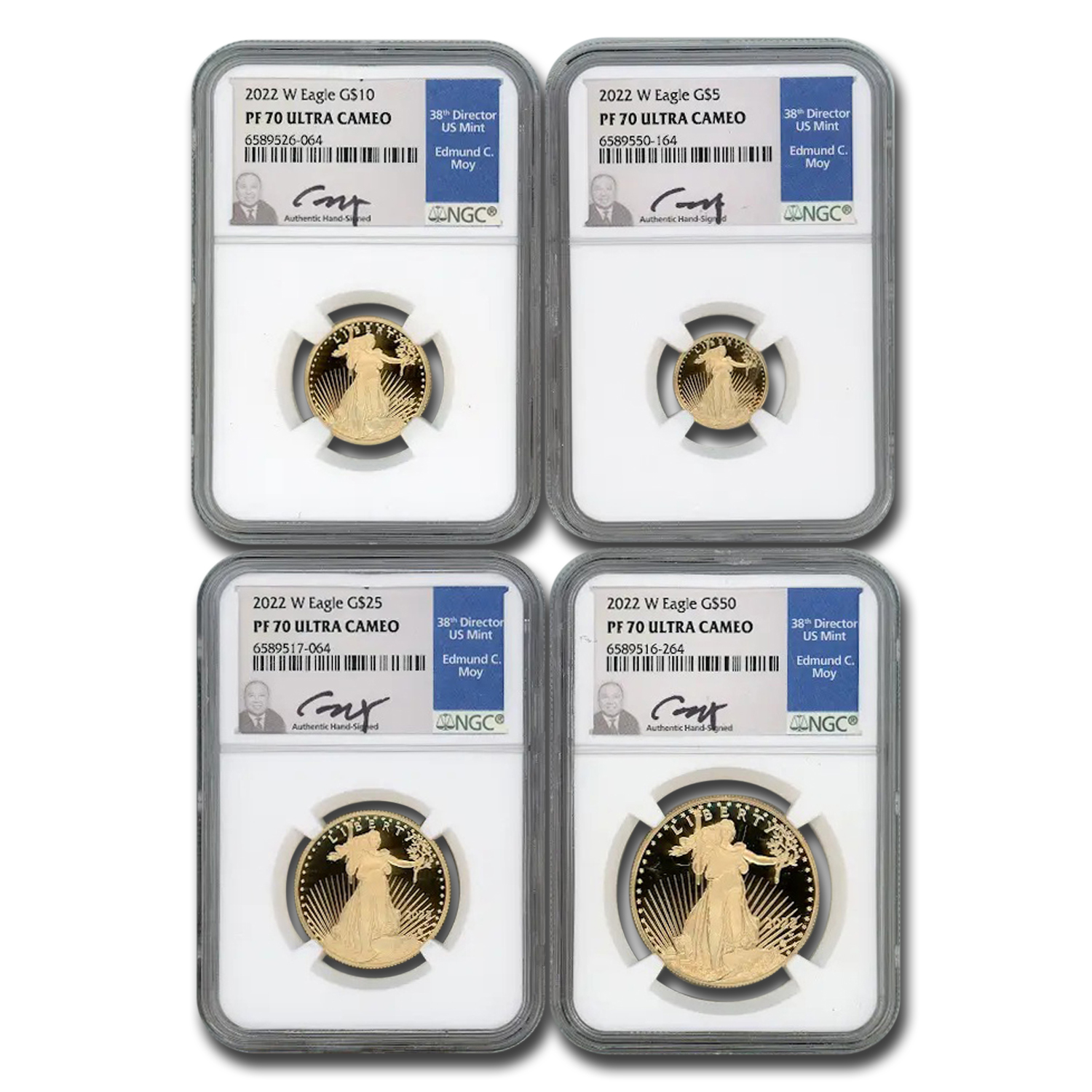 2022-W 4-Coin Proof Gold Eagle Set PF-70 NGC (Moy) | eBay