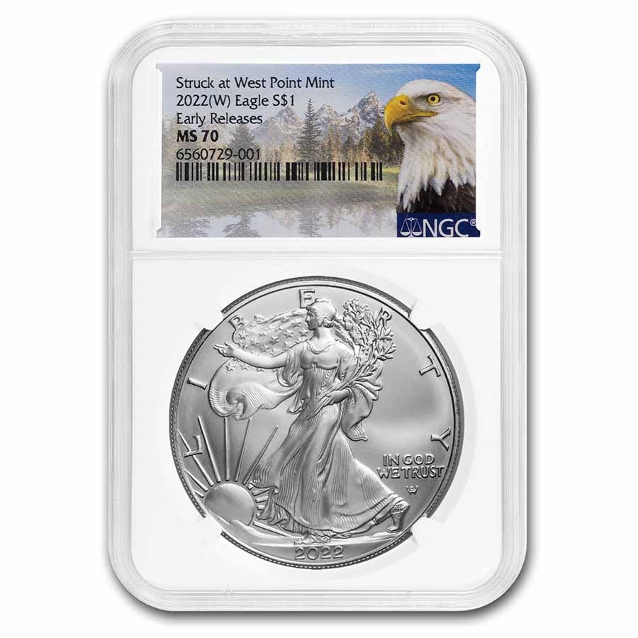 Buy 2022-(W) American Silver Eagle MS-70 NGC (ER, Eagle Label) | APMEX